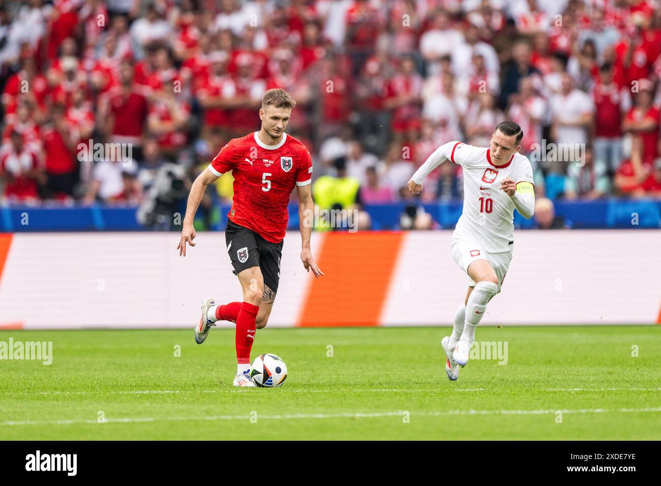 Berlin, Germany. 21st June, 2024. Stefan Posch (5) of Austria seen ...
