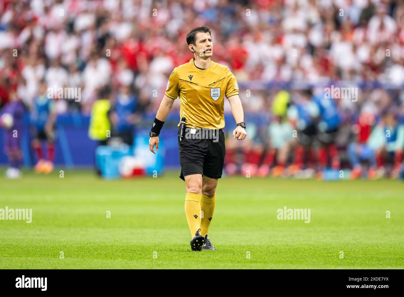 Berlin, Germany. 21st June, 2024. Referee Halil Meler of Austria seen ...