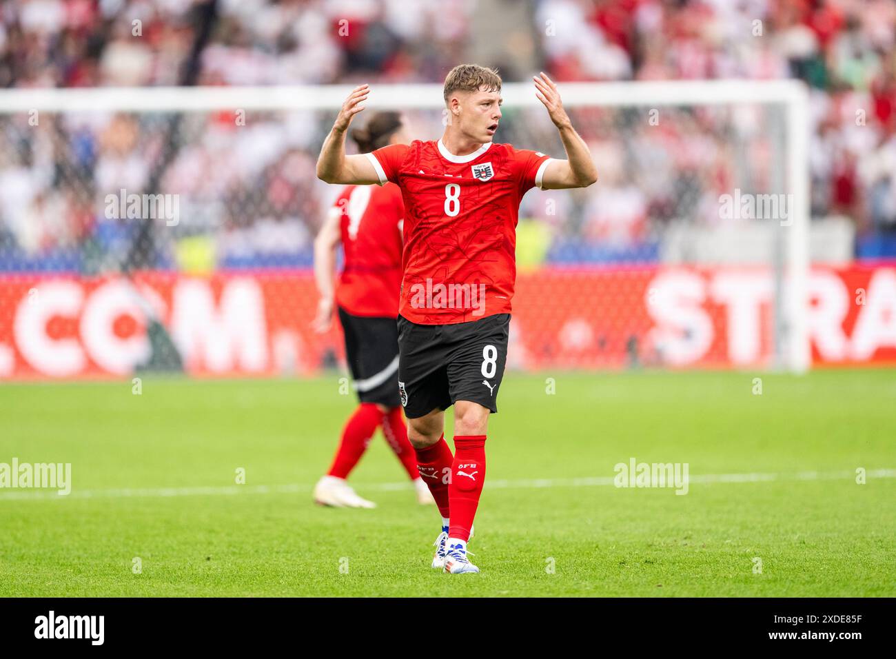 Berlin, Germany. 21st June, 2024. Alexander Prass (8) of Austria seen ...