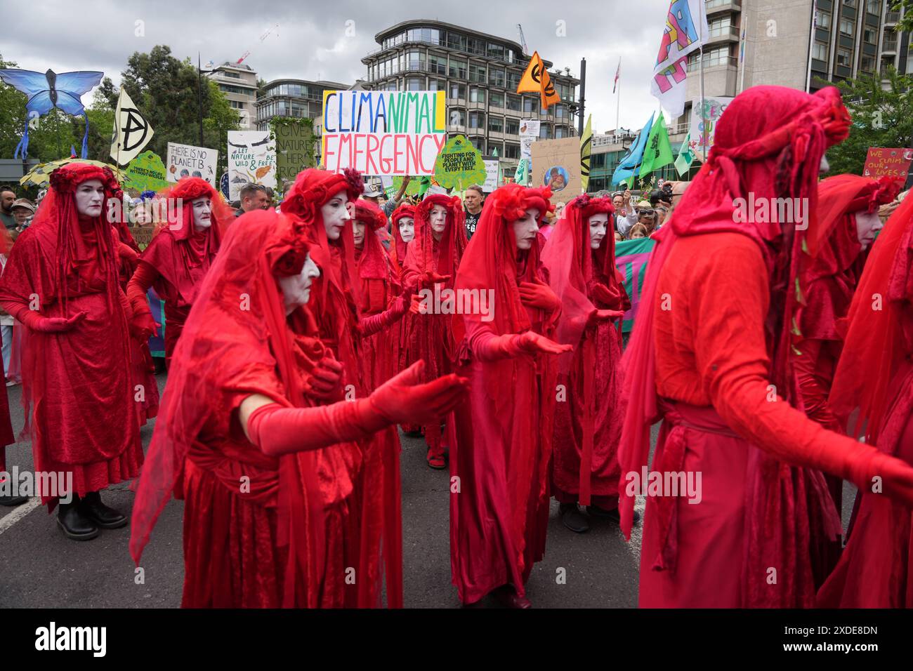 The Red Rebel Brigade during a Restore Nature Now protest in central ...