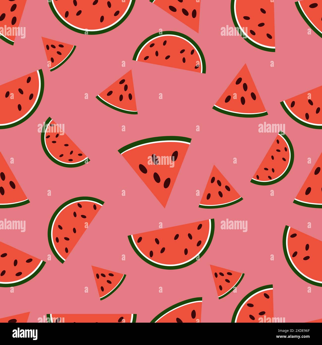 Pink watermelon seamless pattern, Summer fresh background Stock Vector ...