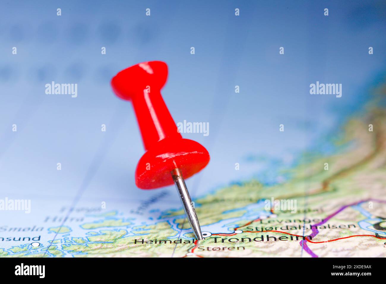 Heimdal, Norway pinned on map Stock Photo - Alamy