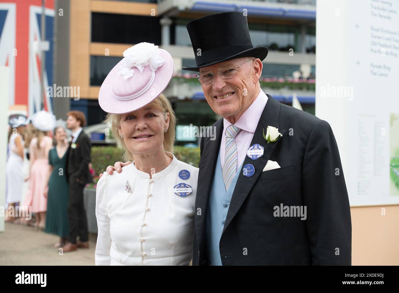 Ascot, UK. 22nd June, 2024. Mrs Rachel Hood with her husband Trainer ...