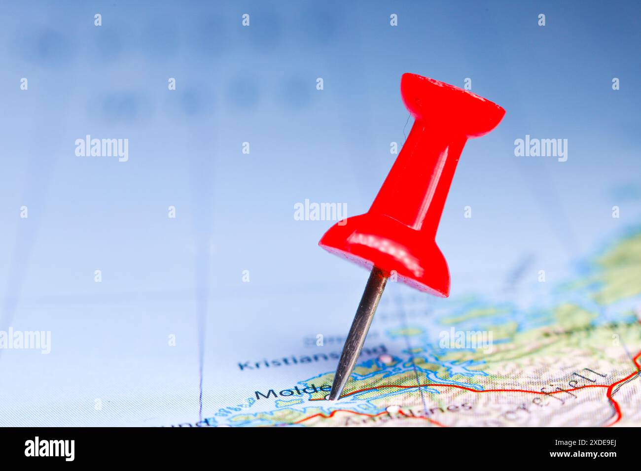 Molde, Norway pinned on map Stock Photo - Alamy