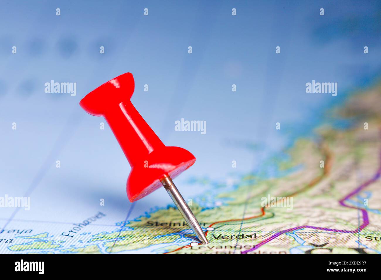 Verdal, Norway pinned on map Stock Photo - Alamy