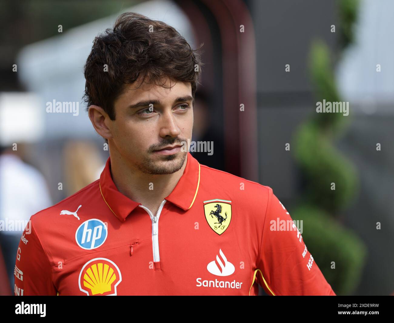 Barcelona, Spain. 22nd June, 2024. The arrival of Charles Leclerc ...
