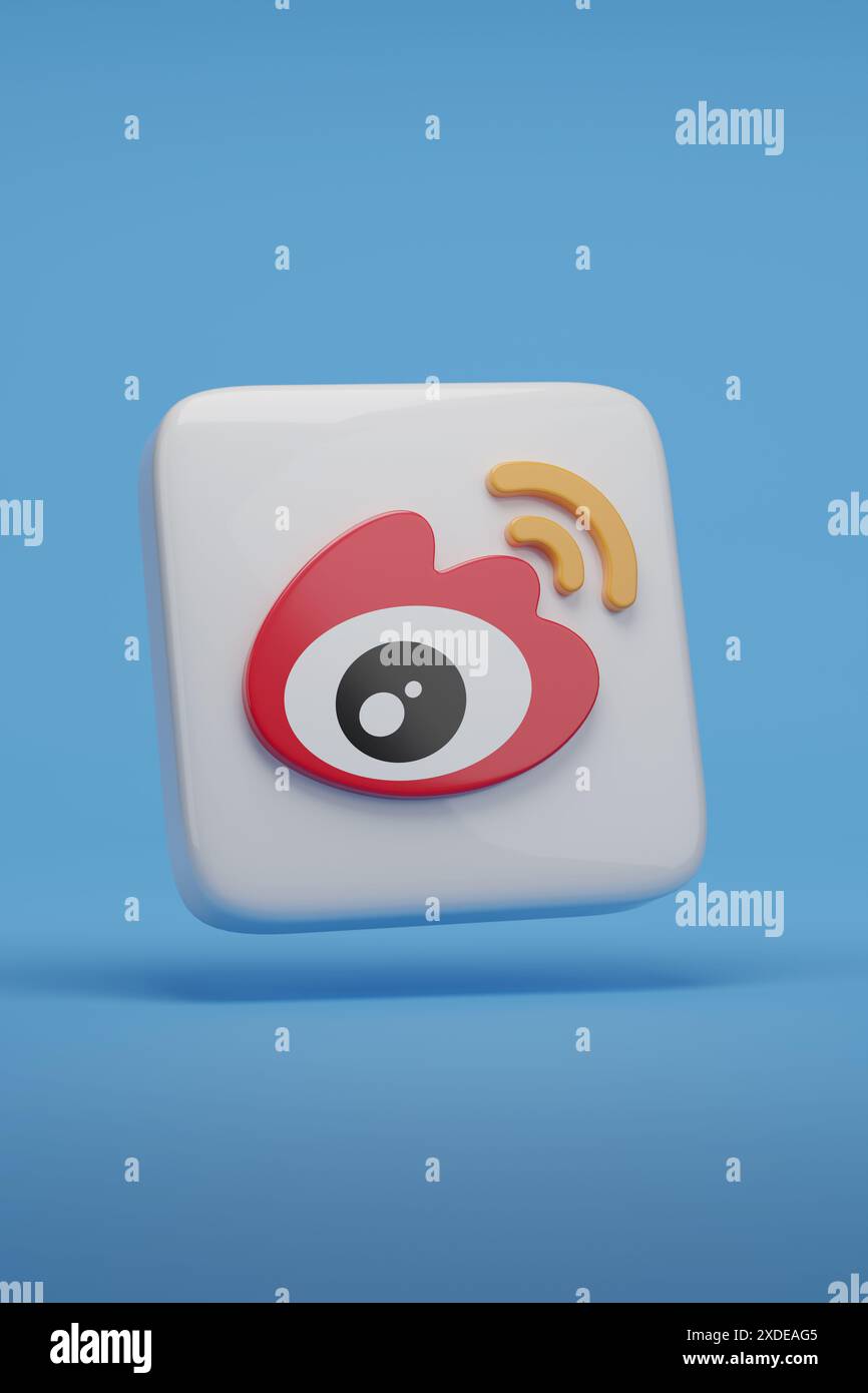 Buenos Aires, Argentina - June 20th 2024: Weibo three-dimensional logo ...