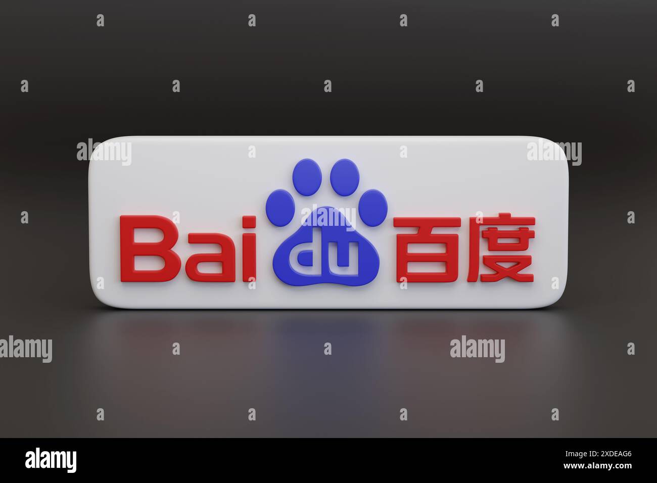 Baidu logo sign isolated on dark background. 3d illustration Stock Photo - Alamy