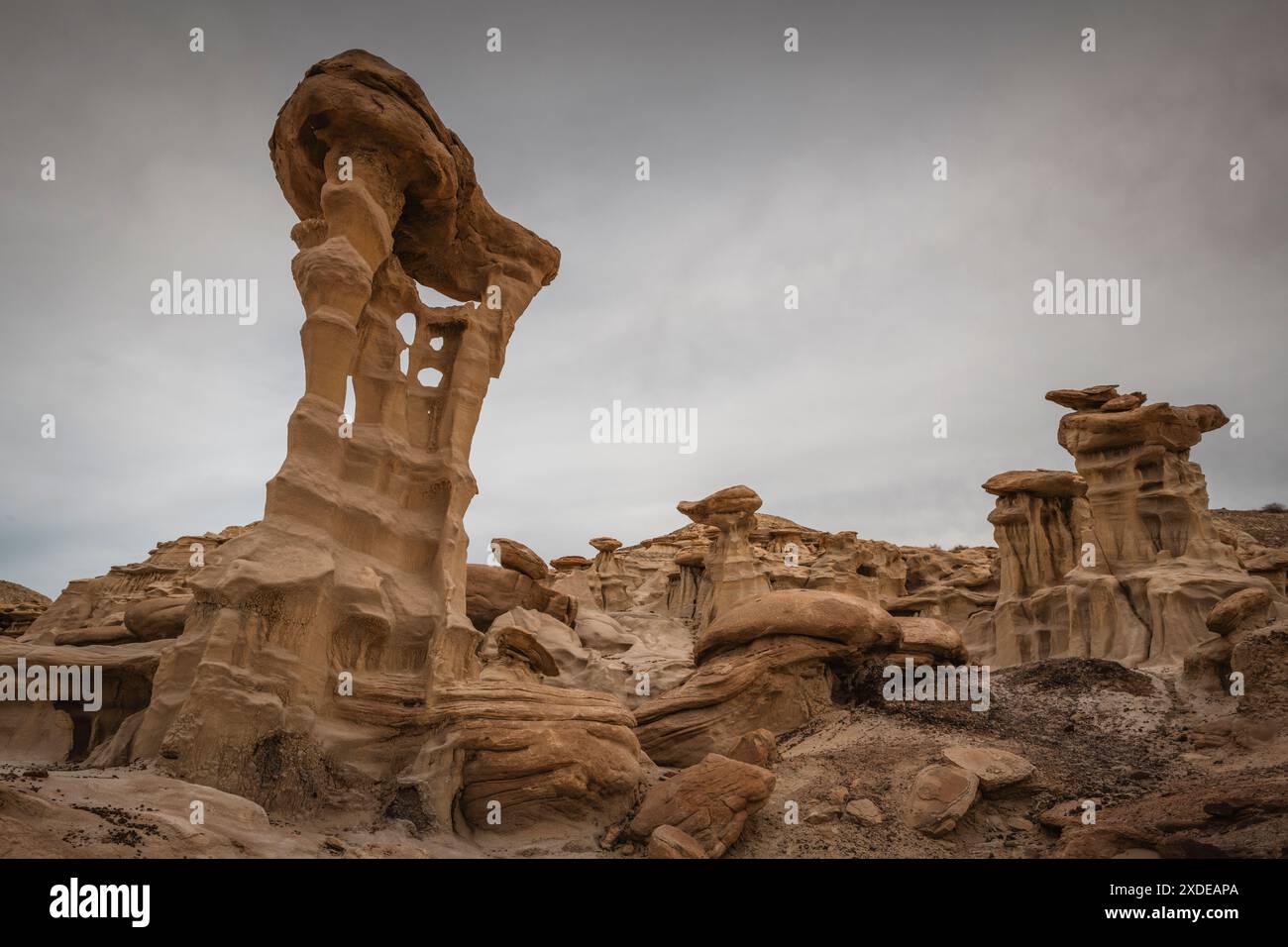 Rock formation called the alien throne in the valley of dreams Stock ...