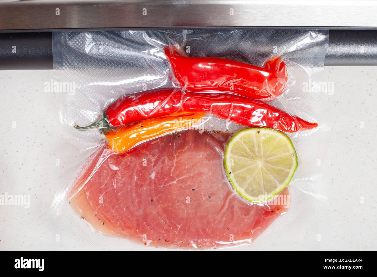 Vacuum Sealed Food Package Top View Stock Photo - Alamy