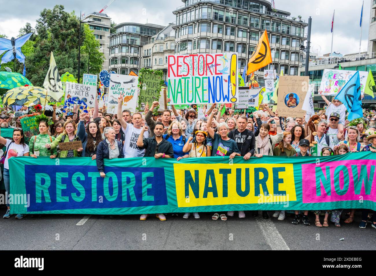 London, UK. 22 Jun 2024. The march sets off led by Chris Packham and ...
