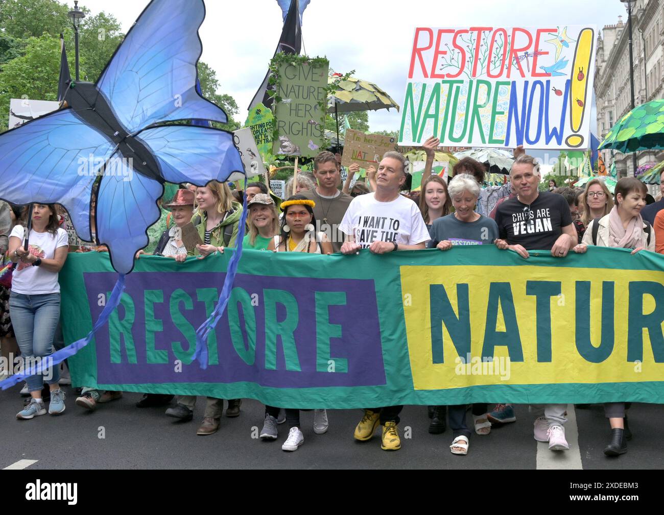 London, UK. June22nd 2024. Restore Nature Now march through central ...