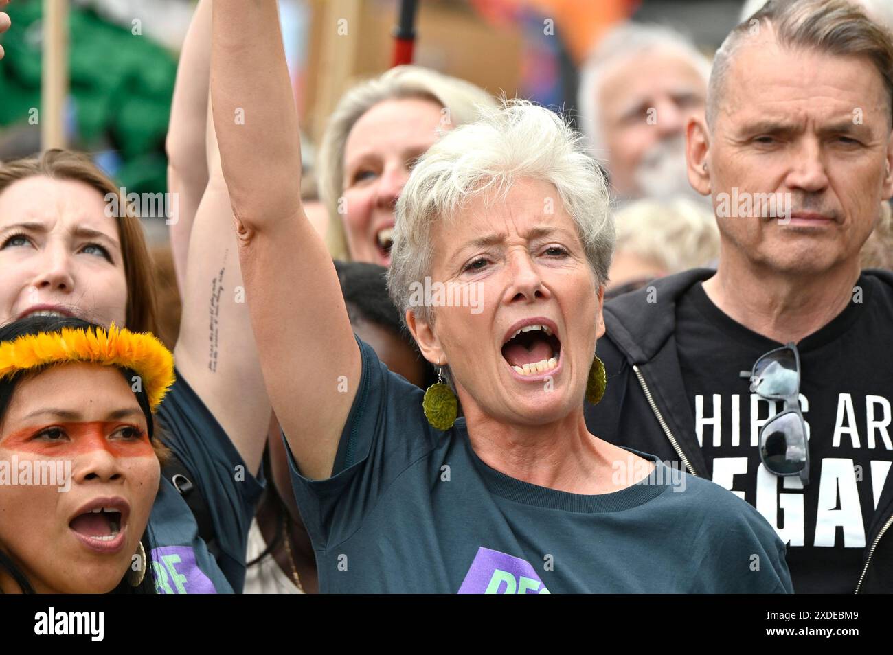 London, UK. June22nd 2024. Restore Nature Now march through central ...
