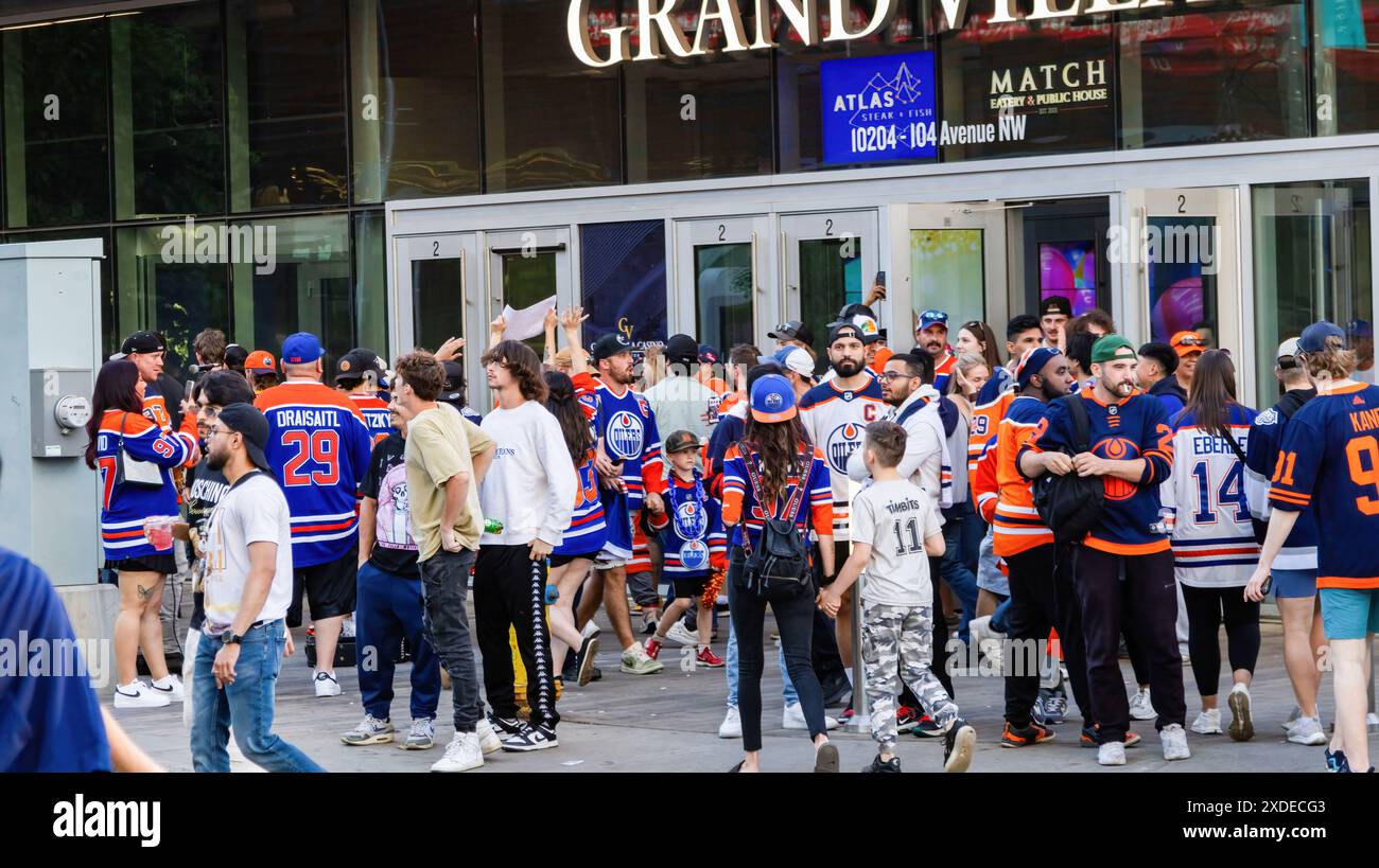 Edmonton, Canada. 21st June, 2024. Edmonton Oilers fans take to the ...