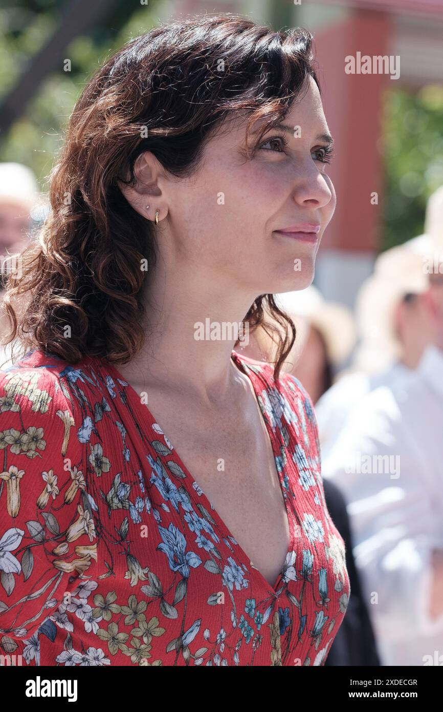 The president of the Community of Madrid, Isabel Diaz Ayuso, during an ...