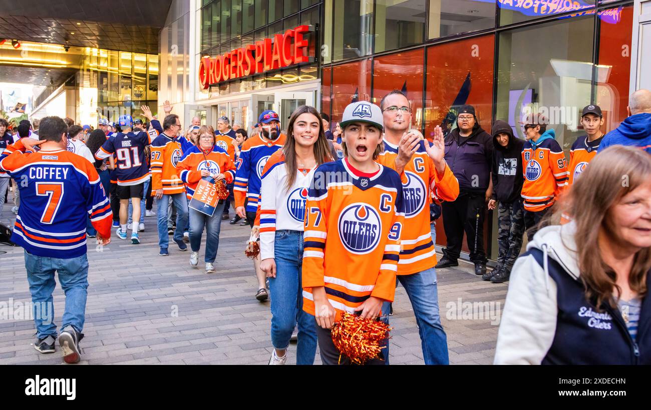 Edmonton, Canada. 21st June, 2024. Edmonton Oilers fans take to the ...