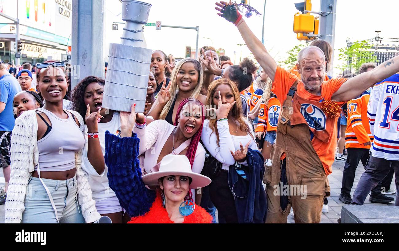 Edmonton, Canada. 21st June, 2024. Edmonton Oilers fans take to the ...