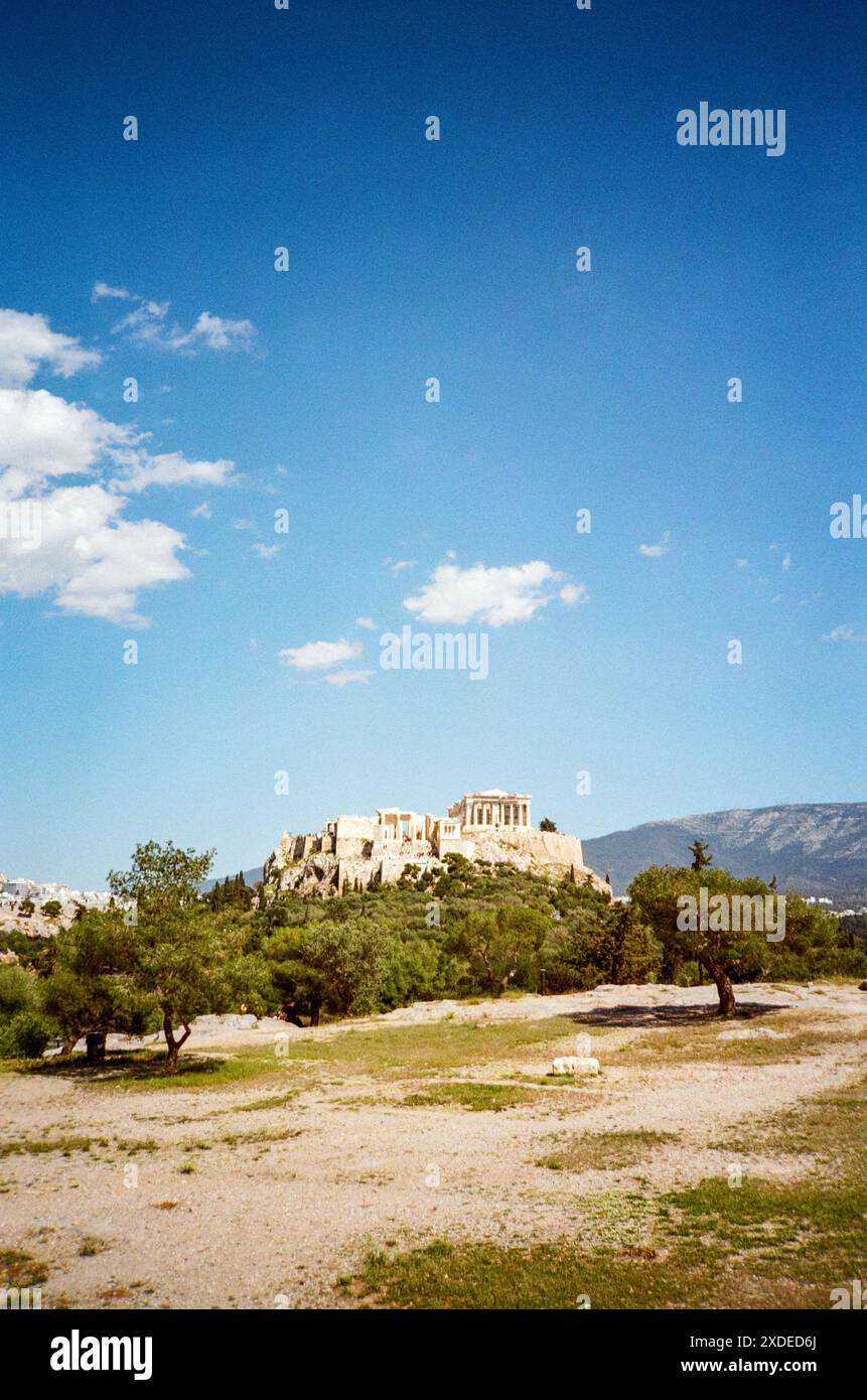 The Parthenon and Acropolis photographed from Pynx Hill, Athens, Greece ...