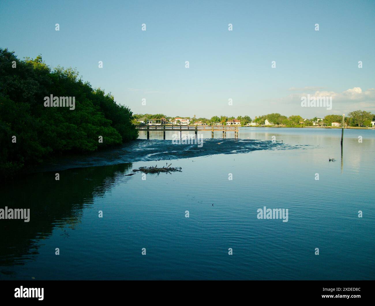 Wood dock on the left side hi-res stock photography and images - Alamy