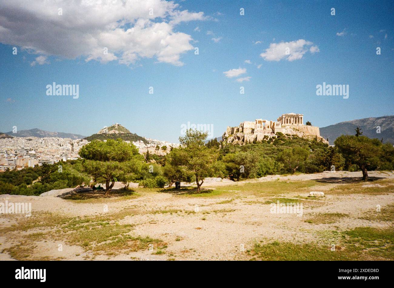 The Parthenon and Acropolis photographed from Pynx Hill, Athens, Greece ...