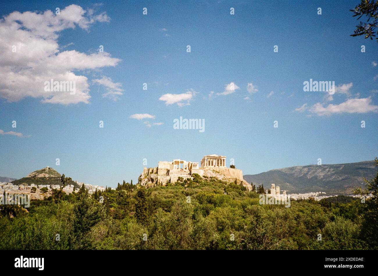 The Parthenon and Acropolis photographed from Pynx Hill, Athens, Greece ...
