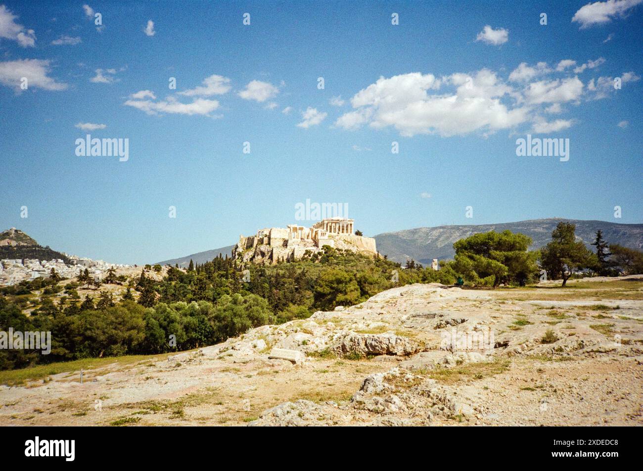 The Parthenon and Acropolis photographed from Pynx Hill, Athens, Greece ...