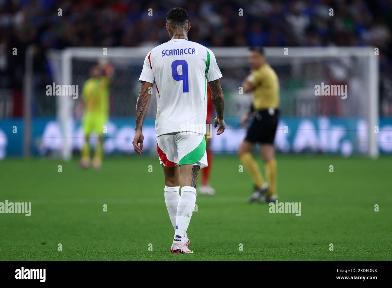 Gianluca Scamacca of Italy looks on during the Uefa Euro 2024 Group B ...
