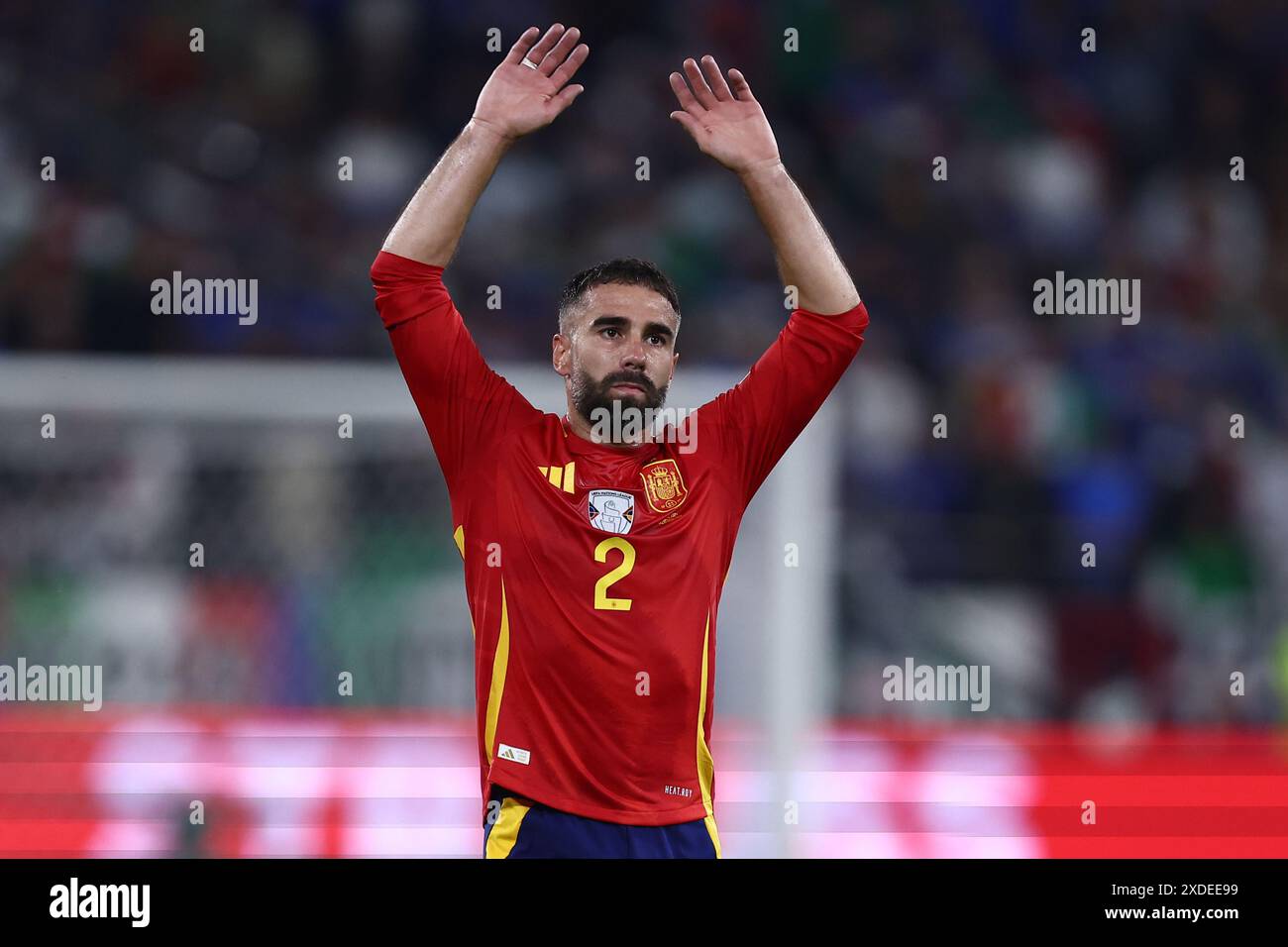 Dani Carvajal of Spain gestures during the Uefa Euro 2024 Group B ...