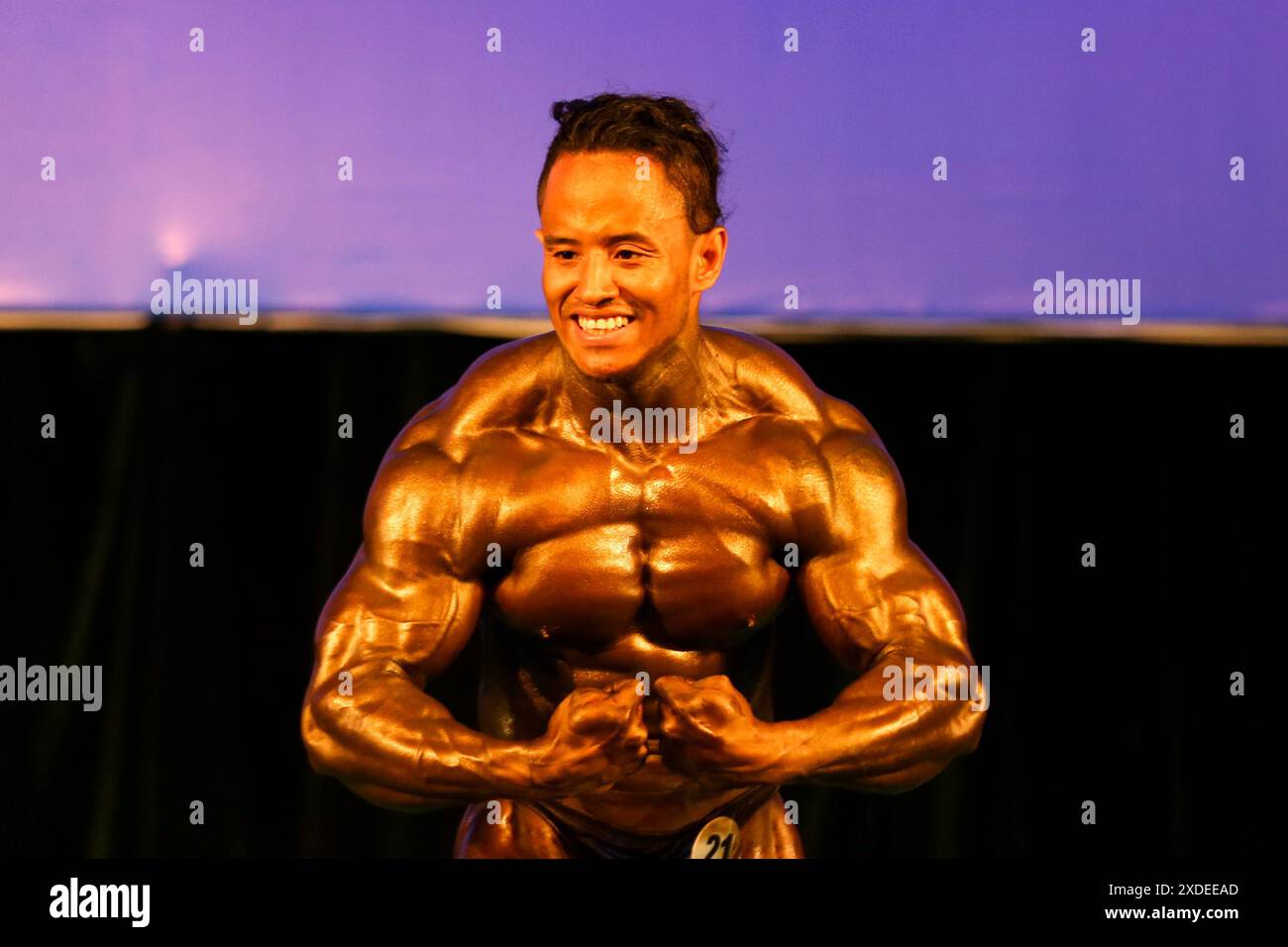 Yangon, Myanmar. 22nd June, 2024. A contestant competes during the ...