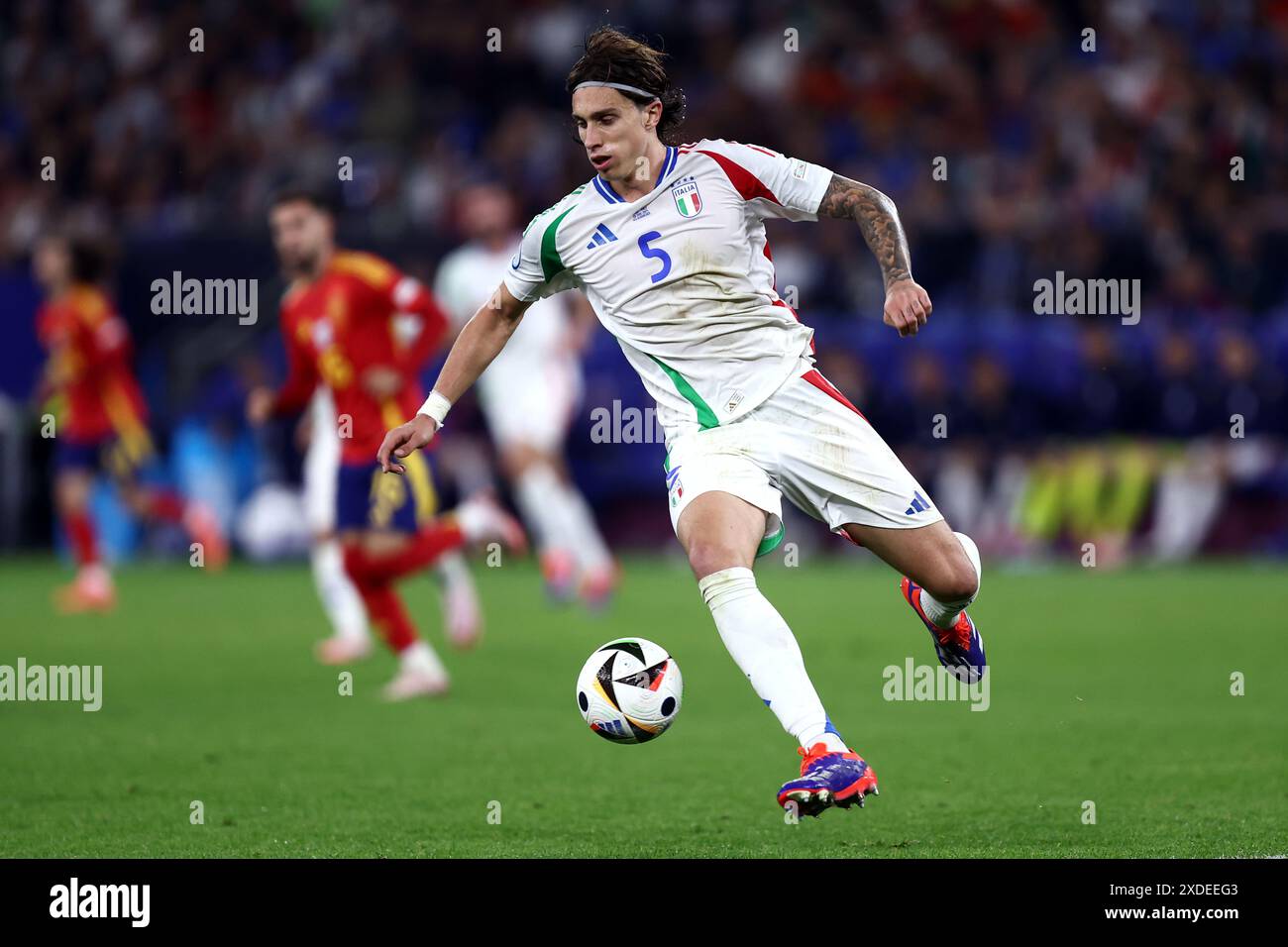 Riccardo Calafiori of Italy in action during the Uefa Euro 2024 Group B ...