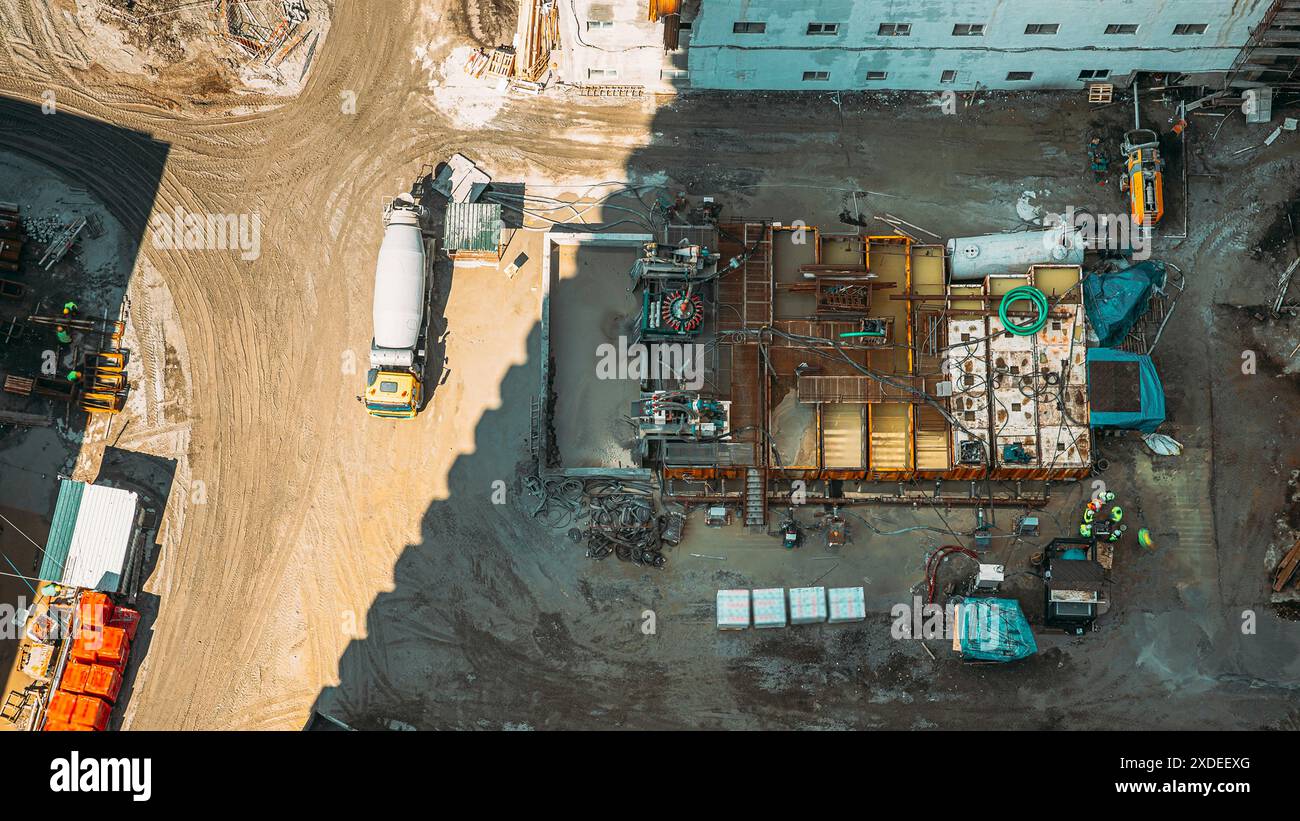 Flat View Construction And Development Of M Stock Photo - Alamy