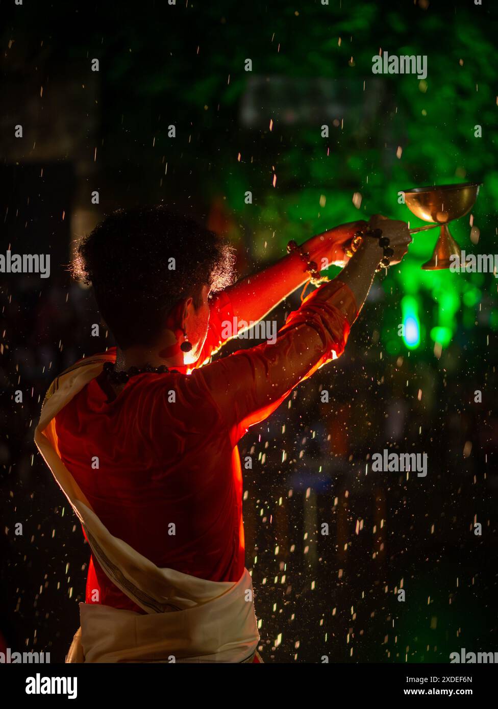 MUMBAI, INDIA - November 23, 2023 : Ganga Aarti, evening ceremony at ...