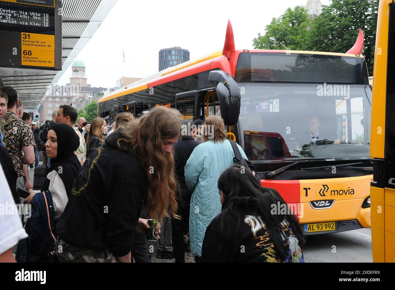 Copenhagen/ Denmark/22 JUNE 2024/Bus ride to Copenhell festival in ...