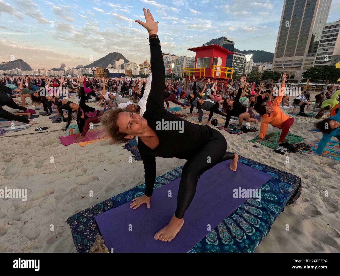 June 22, 2024, Rio De Janeiro, Rio De Janeiro, Brazil: Hundreds gathered at the 'Brahma Muhurta ...