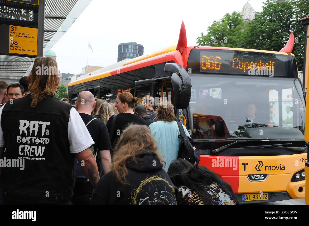 Copenhagen/ Denmark/22 JUNE 2024/Bus ride to Copenhell festival in ...