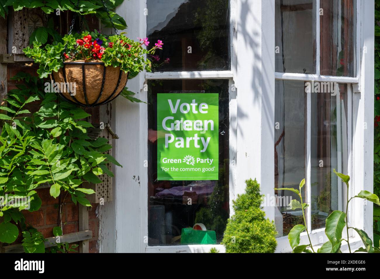 Shrewsbury, UK 22nd, June, 2024. Sunshine on political posters on ...