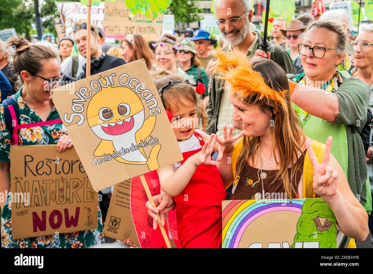 London, UK. 22nd June, 2024. Extinction Rebellion Restore Nature Now ...