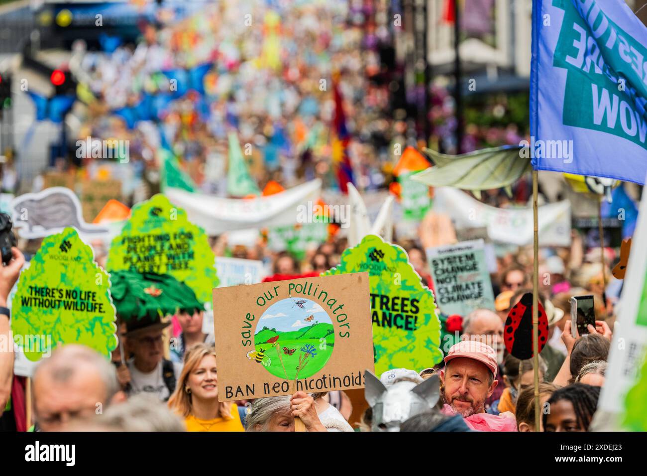 London, UK. 22nd June, 2024. Extinction Rebellion Restore Nature Now ...