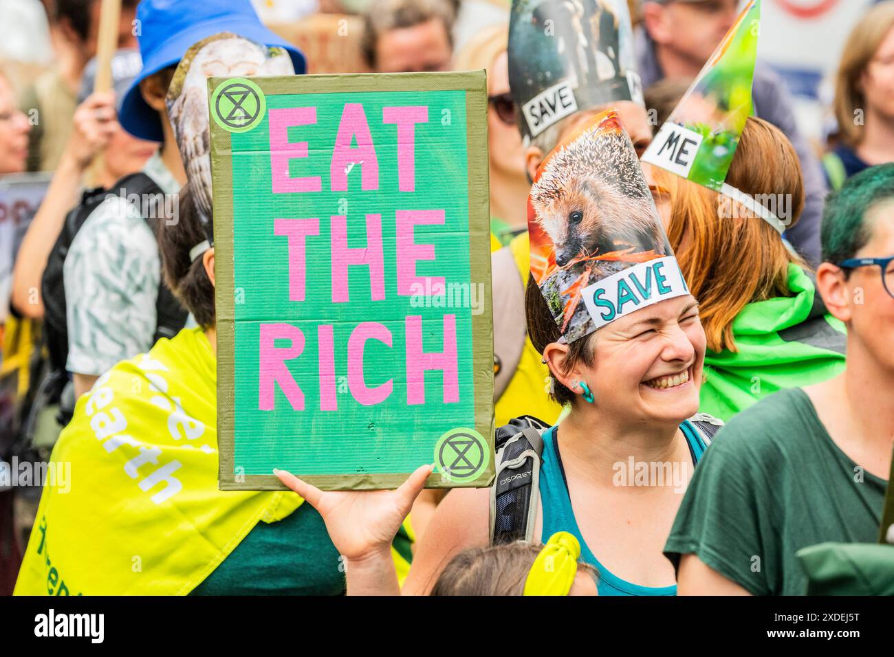 London, UK. 22nd June, 2024. Extinction Rebellion Restore Nature Now ...