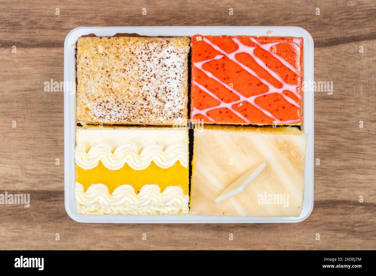 top view various of cakes at horizontal composition Stock Photo - Alamy
