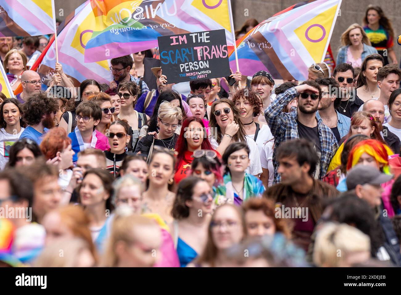 People take part in the Pride Edinburgh 2024 parade through Edinburgh ...