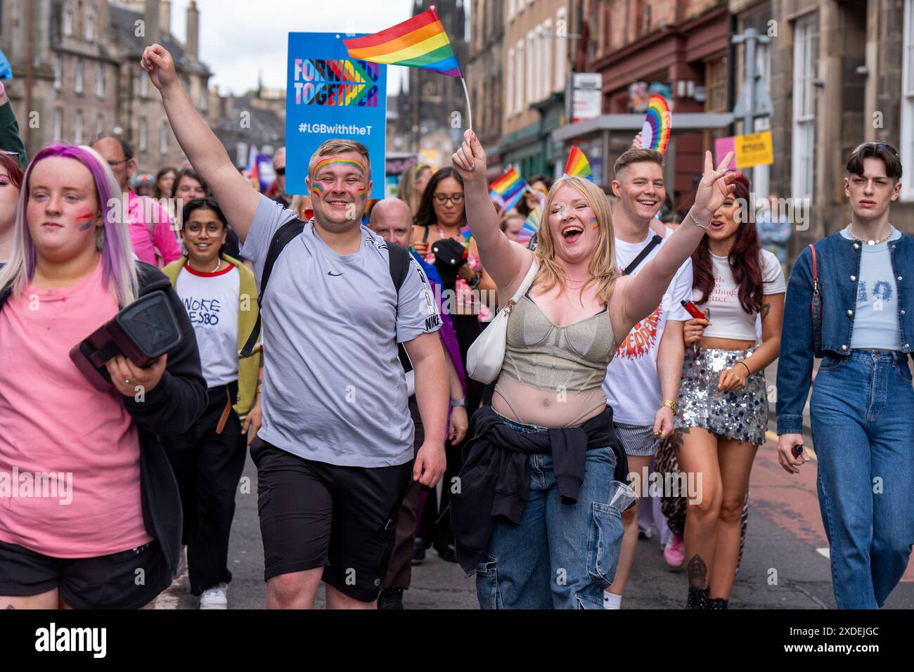 People take part in the Pride Edinburgh 2024 parade through Edinburgh ...