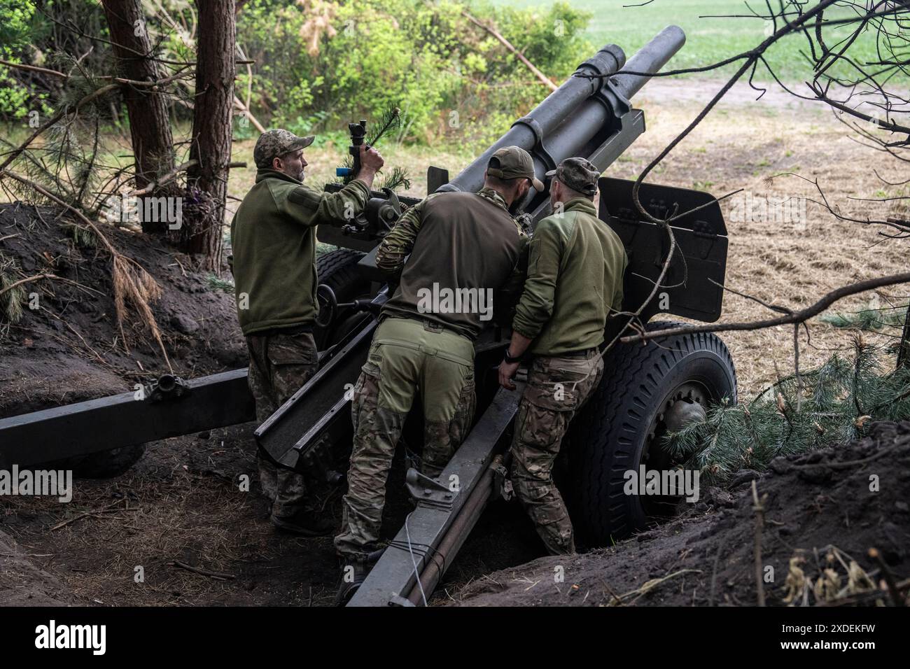 Kharkiv, Ukraine. 07th June, 2024. A Ukrainian artillery unit from the ...
