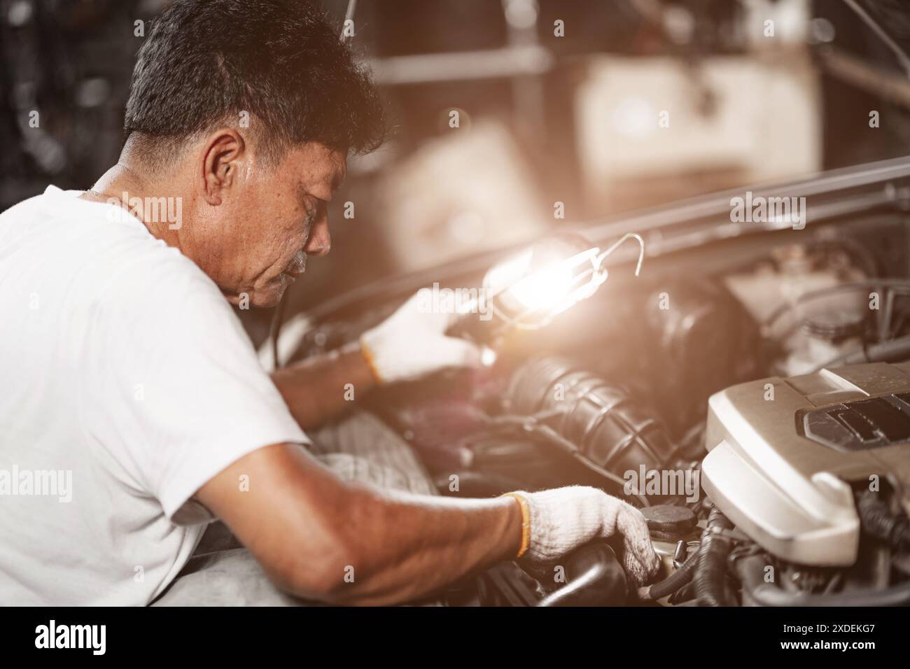 Mechanic Man Working, Asian Garage Worker Professional working fix ...