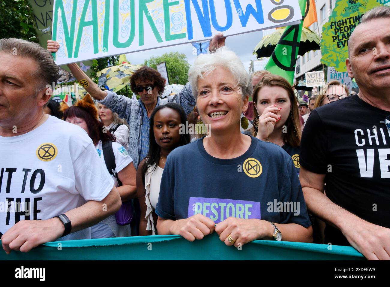 London, UK. 22nd June 2024. Chris Packham, Emma Thompson. Restore ...