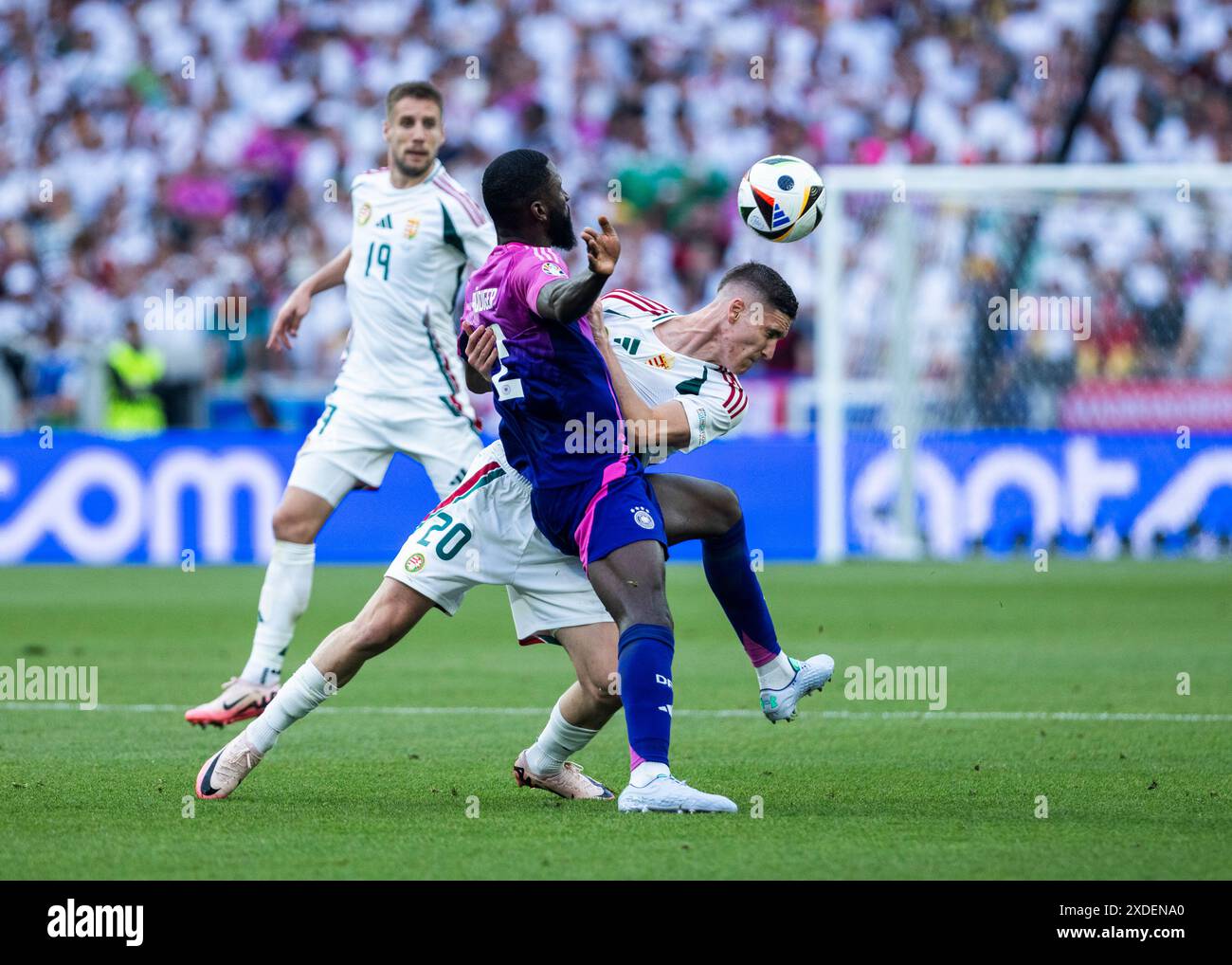 Stuttgart, MHP Arena, 19.06.2024: Roland Sallai of Hungary challenges ...