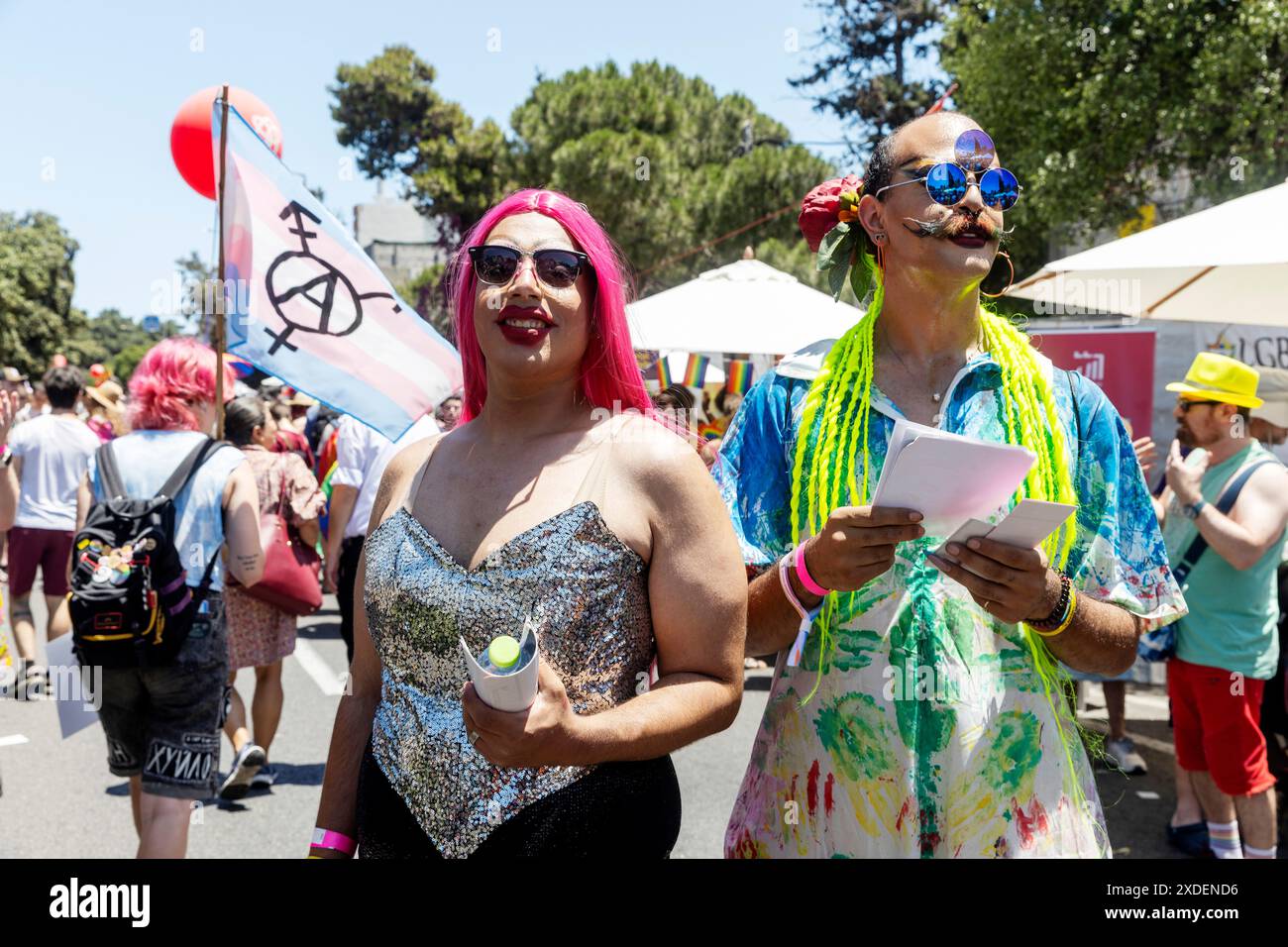 Haifa, Israel June 21, 2024, Pride Parade. Drag queens pose in the ...