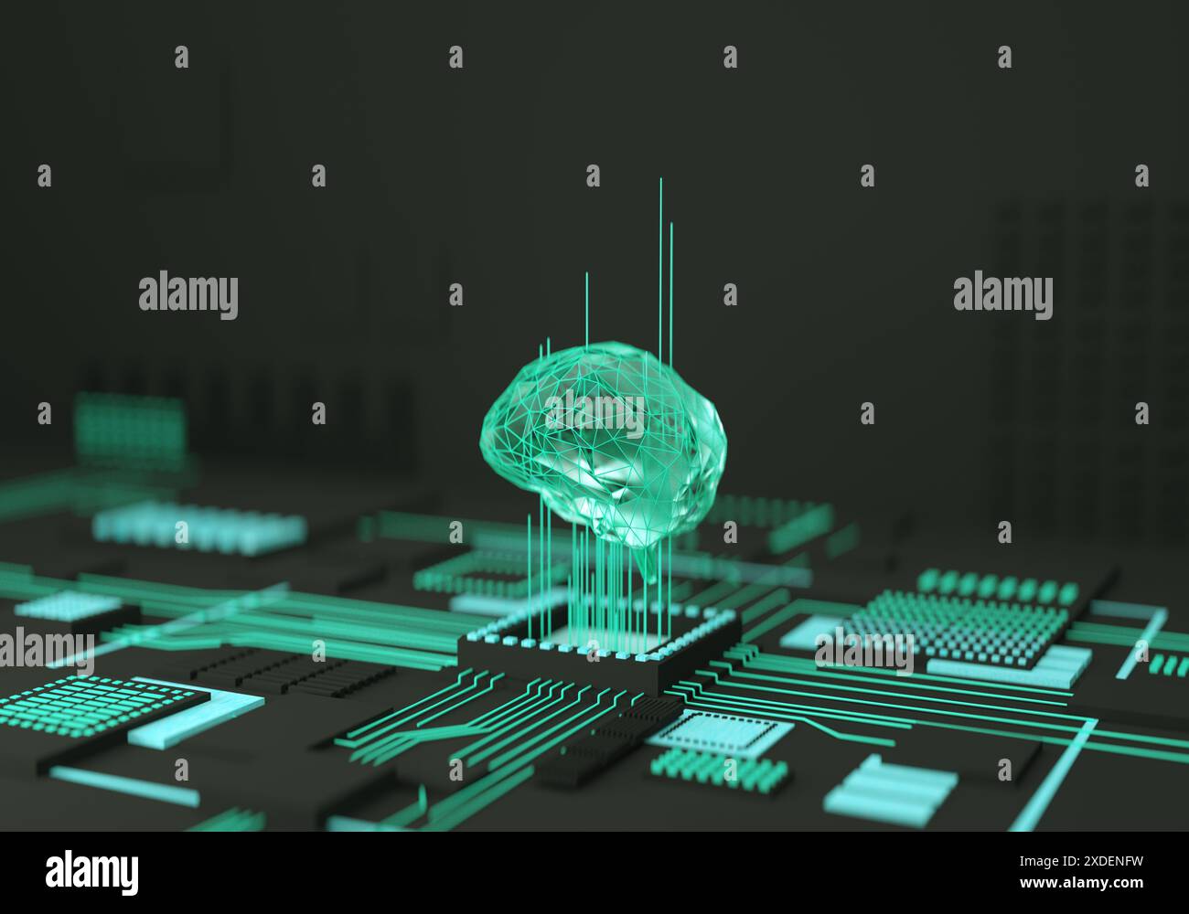 Artificial intelligence, data mining, deep learning. Futuristic Cyber ...