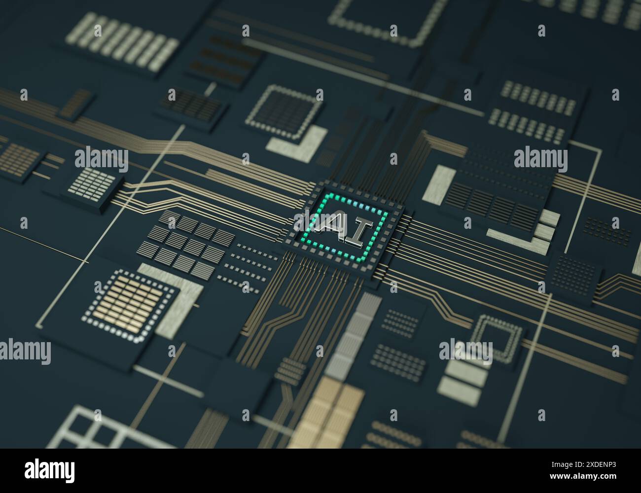 Artificial intelligence, data mining, deep learning. Futuristic Cyber ...