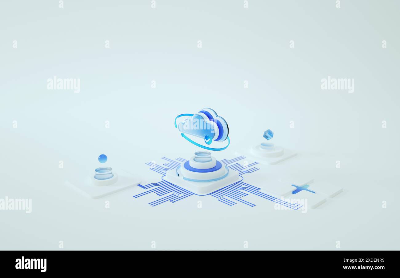 Ai computer data center, database, data transfer. Big data with chipset concept. Information ...